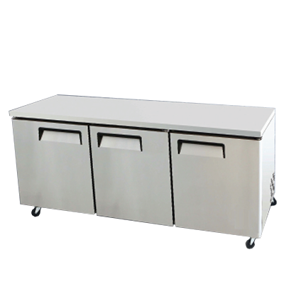 Bison BUR-72 Undercounter Refrigerator 72"W 23 Cu. Ft. (3) Solid Hinge